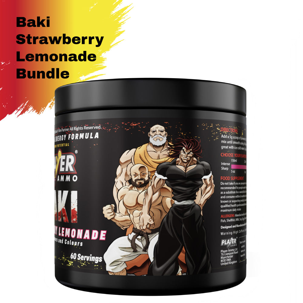 Baki Strawberry Lemonade Bundle | Gaming Energy Drink | Nootropics ...